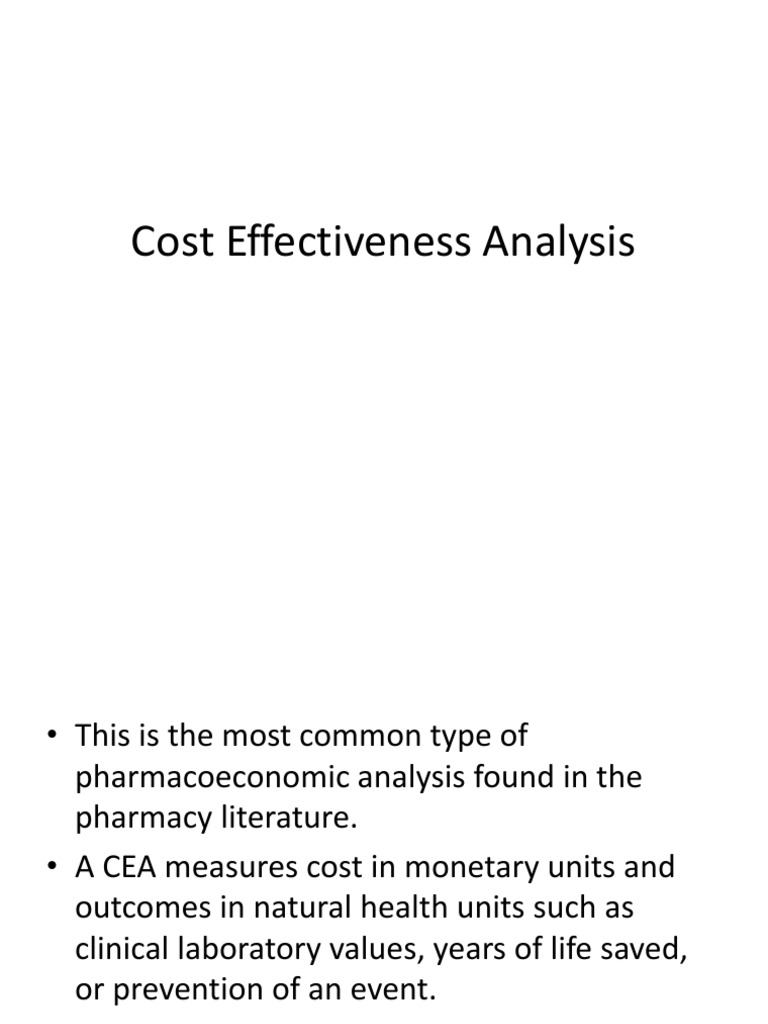 Cost Effectiveness Analysis | PDF | Cost Effectiveness Analysis | Clinical Medicine