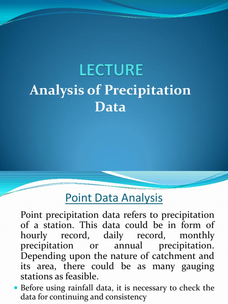 Lec 5 Analysis of Precipitation Data | PDF | Precipitation | Drainage Basin