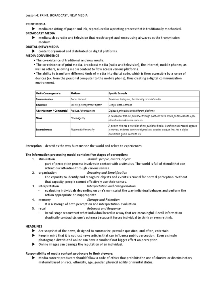 MIL Lesson 4 | PDF | Perception | Broadcasting
