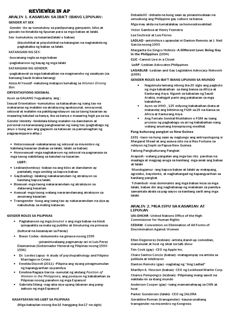 Ap Reviewer 3rd Quarter | PDF