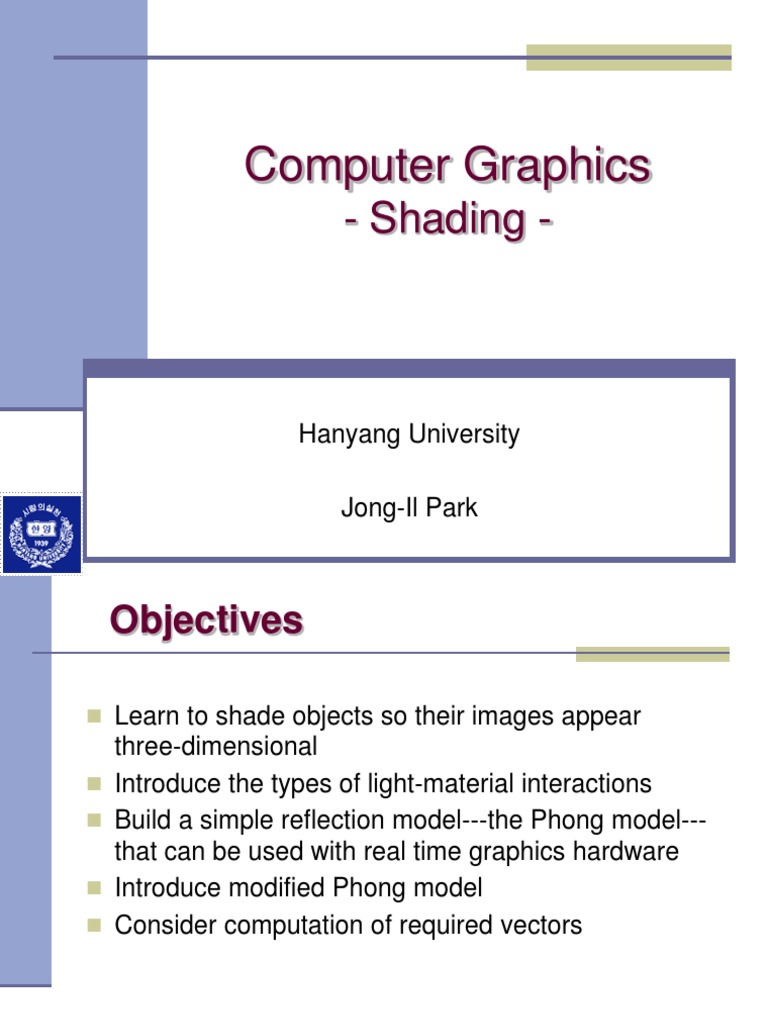 Computer Graphics - Shading | PDF | Shader | Rendering (Computer Graphics)