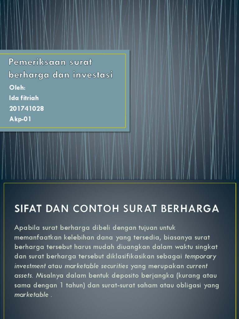 Pemeriksaan Surat Berharga Dan Investasi | PDF