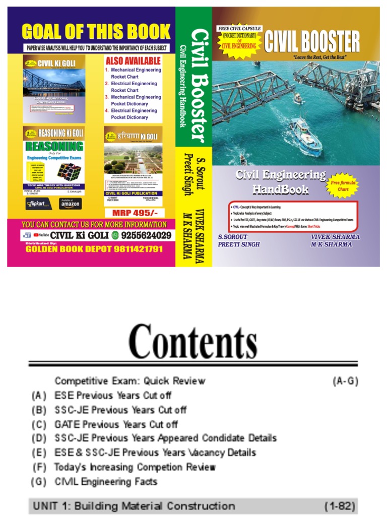 Civil Engineering Competitive Exam Guide | PDF | Concrete | Cement