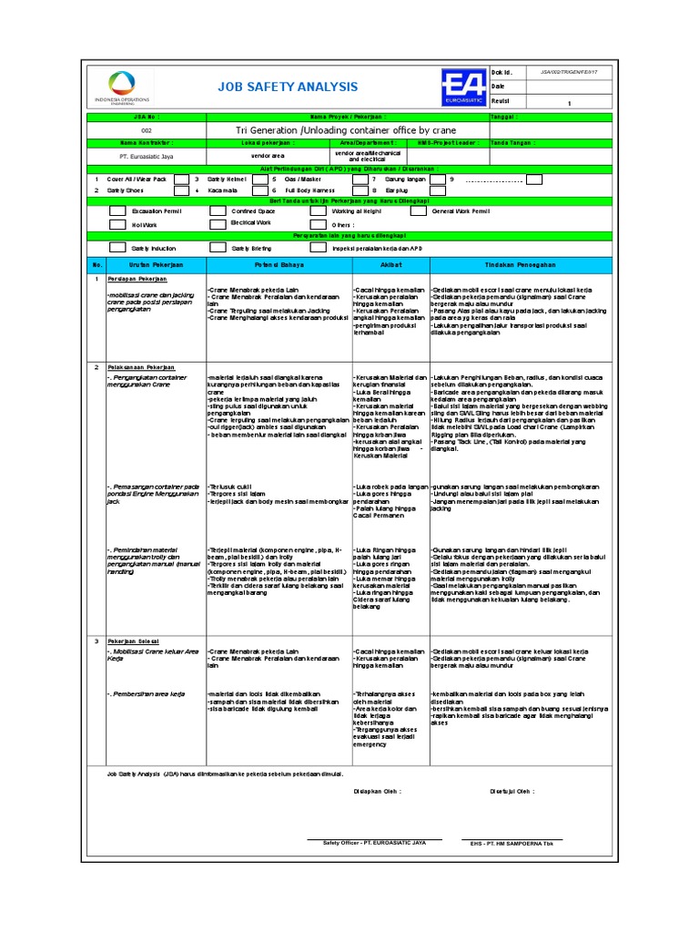 JSA Unloading Kontainer Crane | PDF