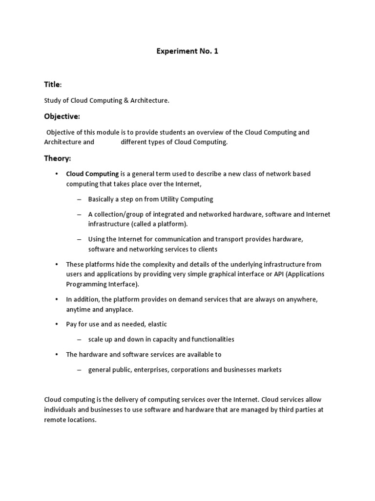 Cloud Computing Lab Manual PDF | PDF | Software As A Service | Cloud ...