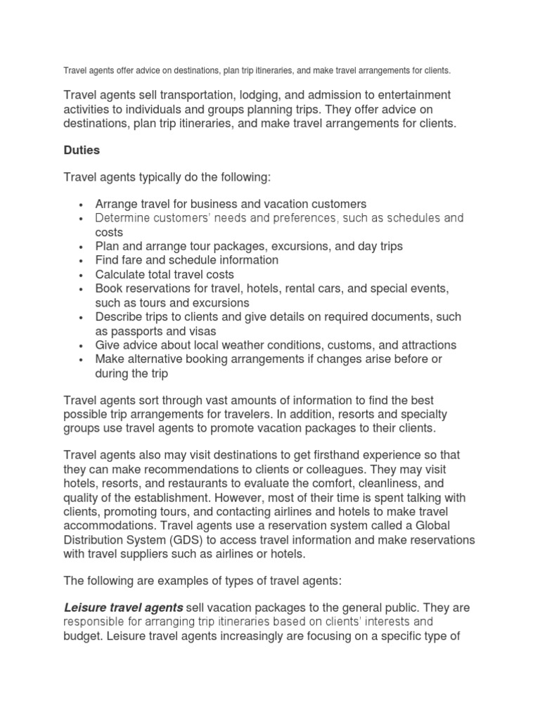 Travel Agent-Agency | PDF | Travel Agency | Economies