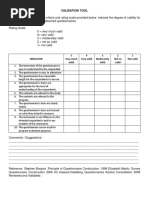 Validation Sheet For Research Questionnaire | PDF
