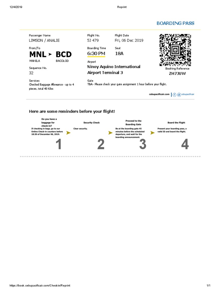 Cebu Pac Boarding Pass | PDF | Aviation | Transport