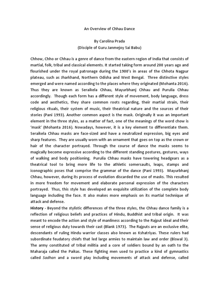 Mayurbhanj Chhau AN OVERVIEW | PDF | Dances