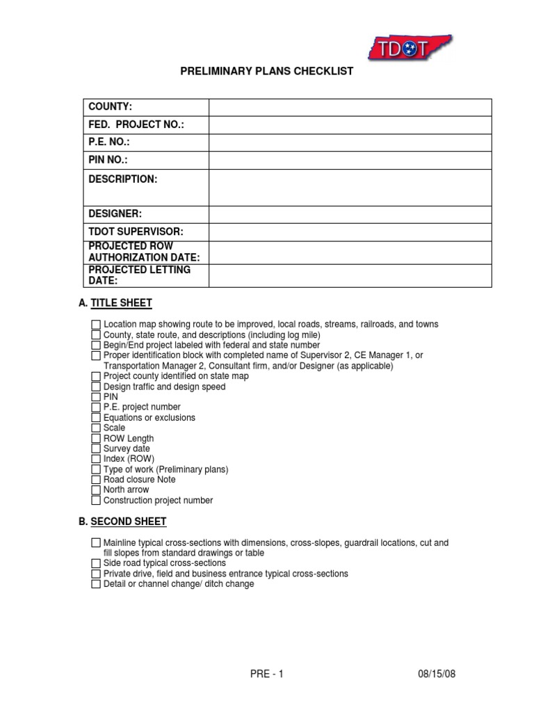 Roadway Design Checklist | Download Free PDF | Road | Drainage