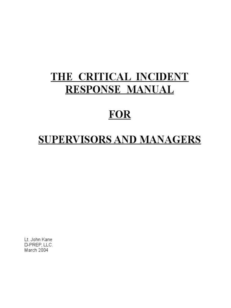 CIRP Manual | PDF | Emergency | Incident Command System