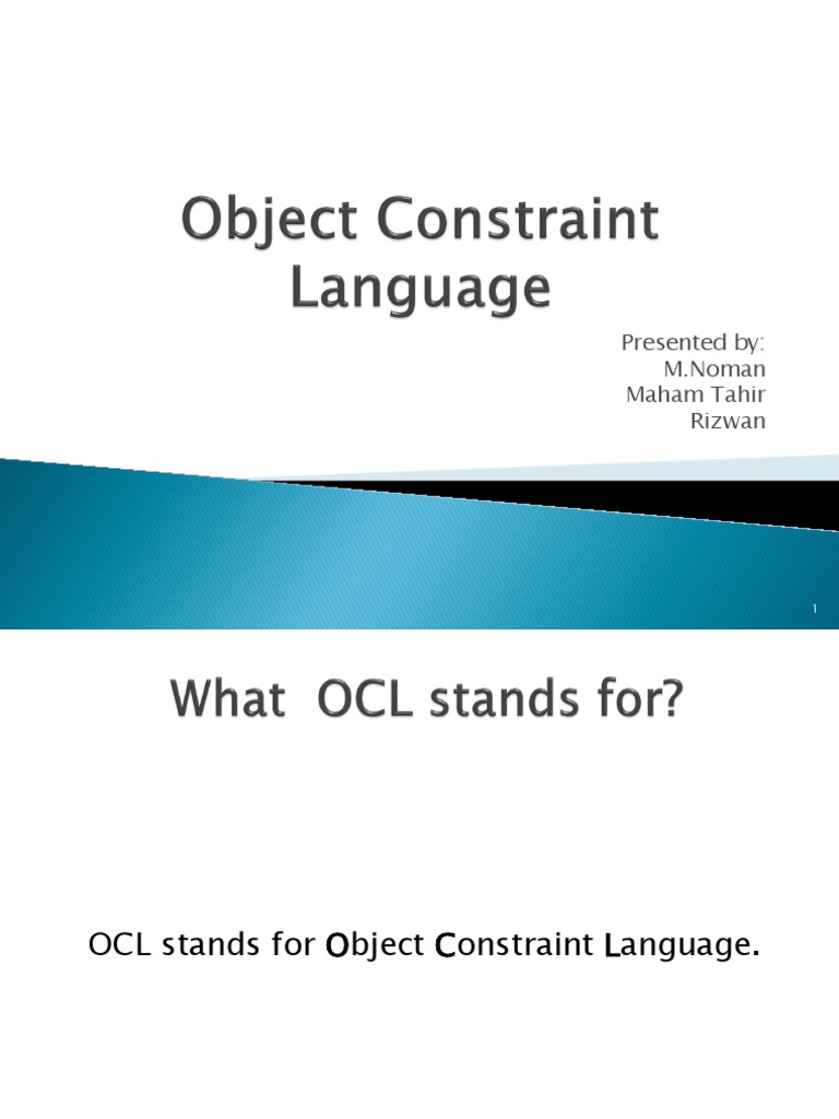 Object Constraint Language PPT by MHM | PDF | Unified Modeling Language | Technical Communication
