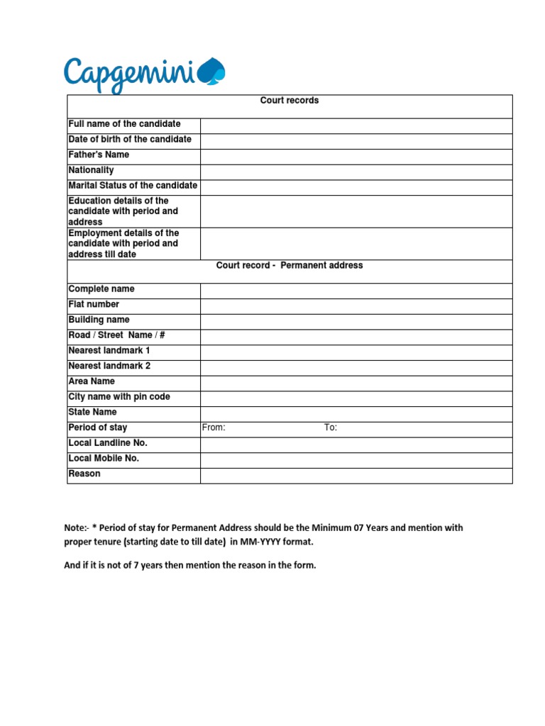 Court Record Form | PDF