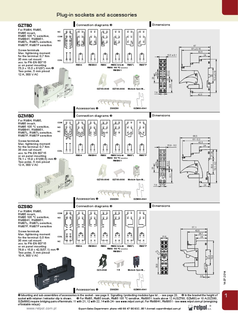 E - Plug-In Sockets and Accessories | PDF | Electrical Connector | Relay