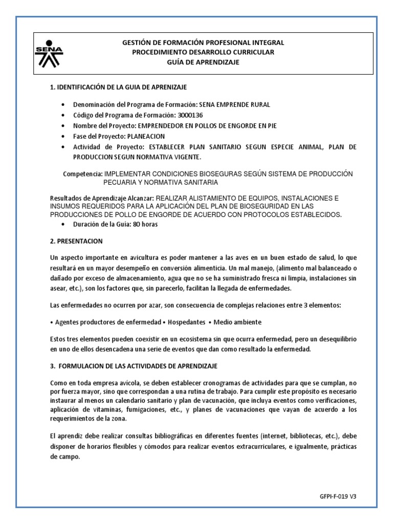 Guia PLAN SANITARIO | PDF | Aprendizaje | Especialidades Medicas