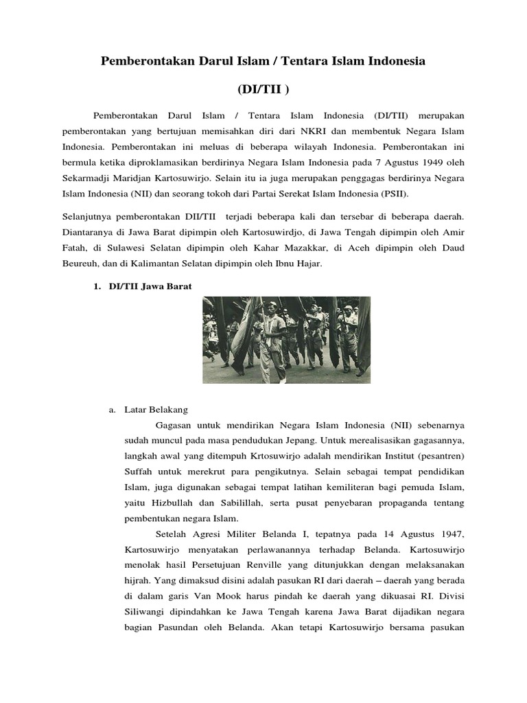 Pemberontakan DI/TII di Indonesia | PDF | Politik | Perjalanan