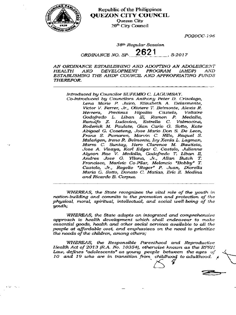 Adolescent Health and Development Program | PDF
