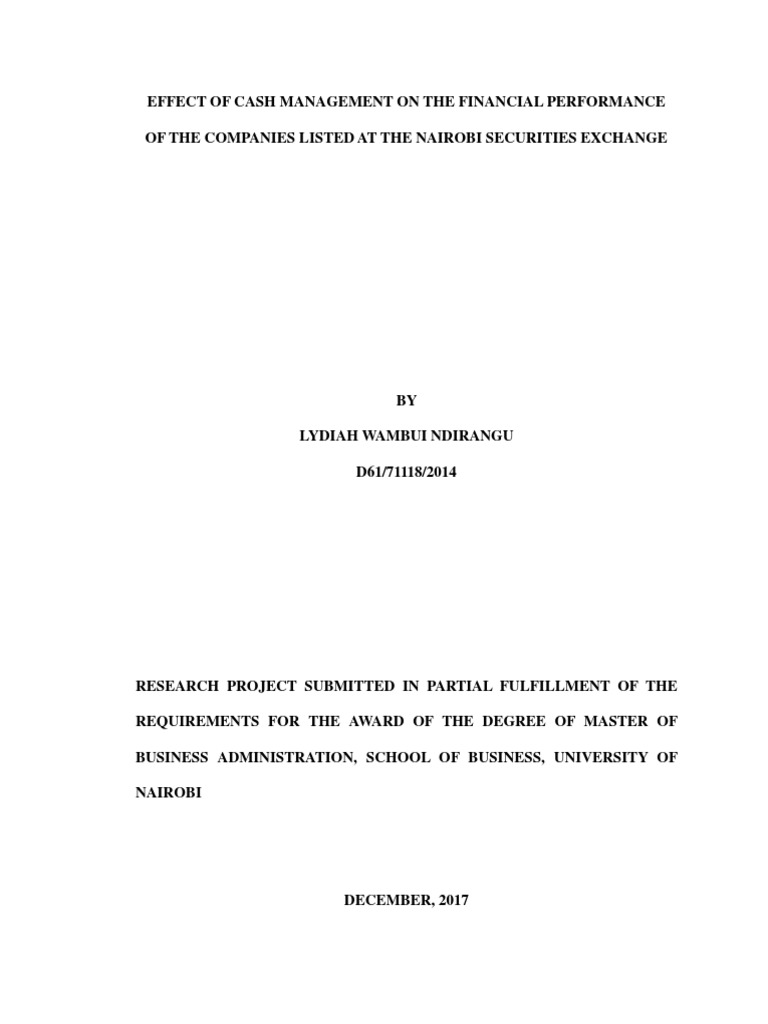 Cash Management Pdf Data Analysis Business