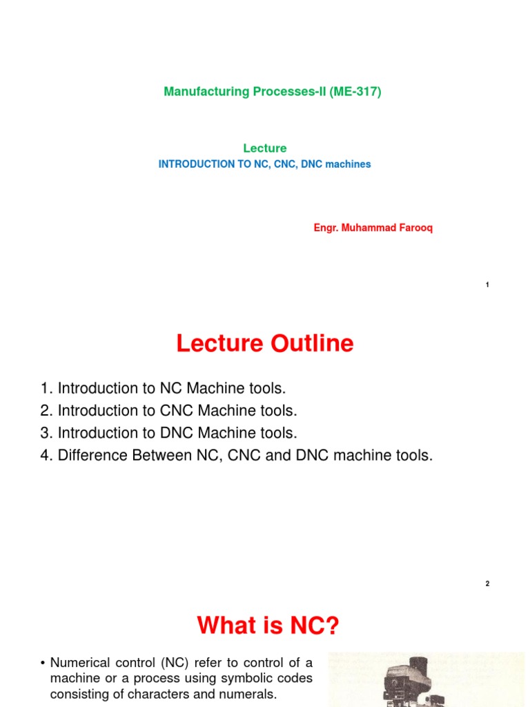 Lecture NC, CNC and DNC | PDF | Numerical Control | Computer Program