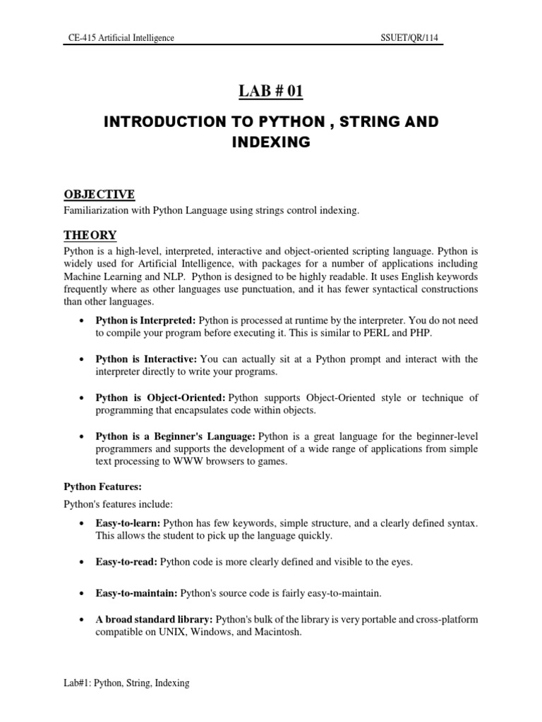 Python Lab | Download Free PDF | Python (Programming Language) | String (Computer Science)