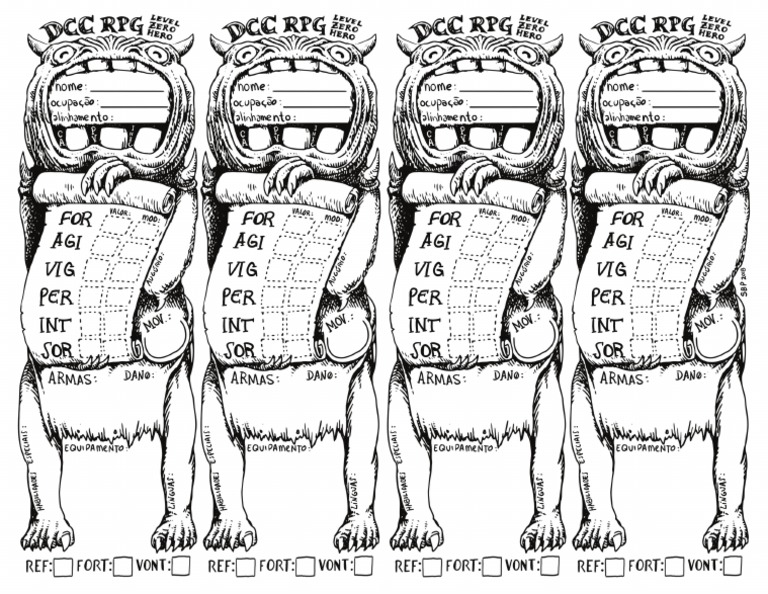 DCC RPG - Ficha Nível Zero - Por Stefan Poag | PDF