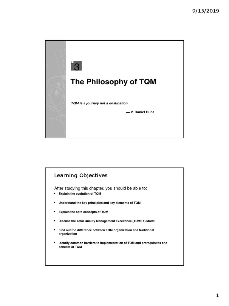 The Philosophy of TQM | PDF | Quality Management System | Quality ...