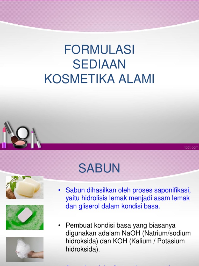 Formulasi Sediaan Kosmetika Alam PDF | PDF