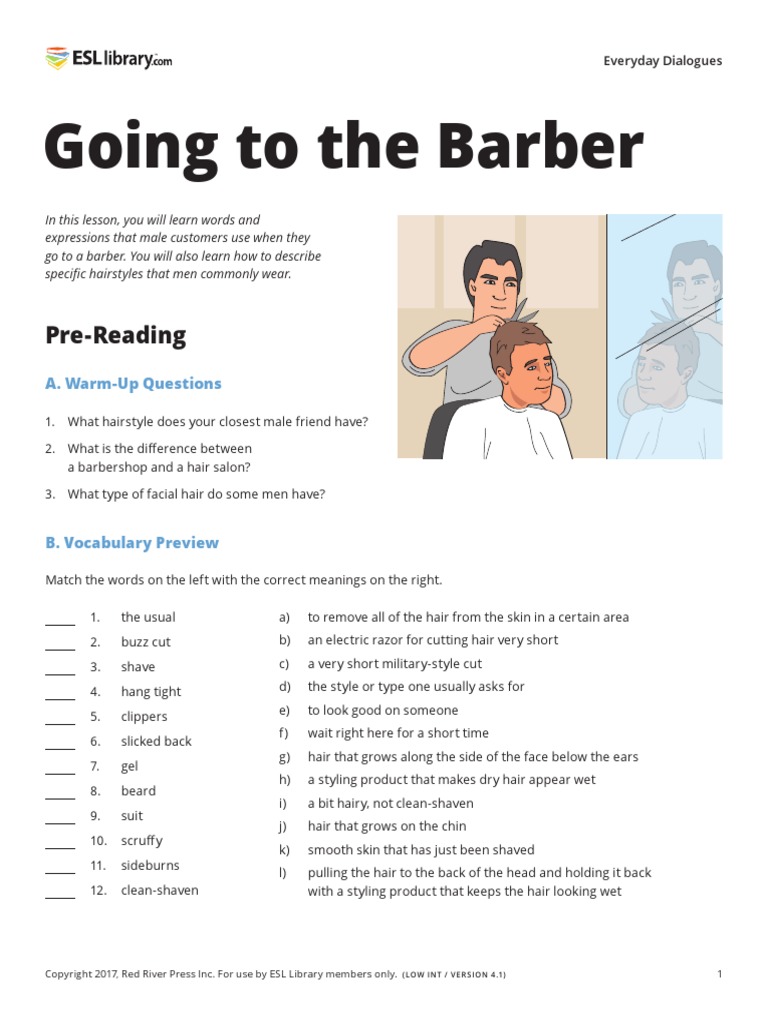76 - Going To The Barber - US | PDF | Shaving | Hairstyle