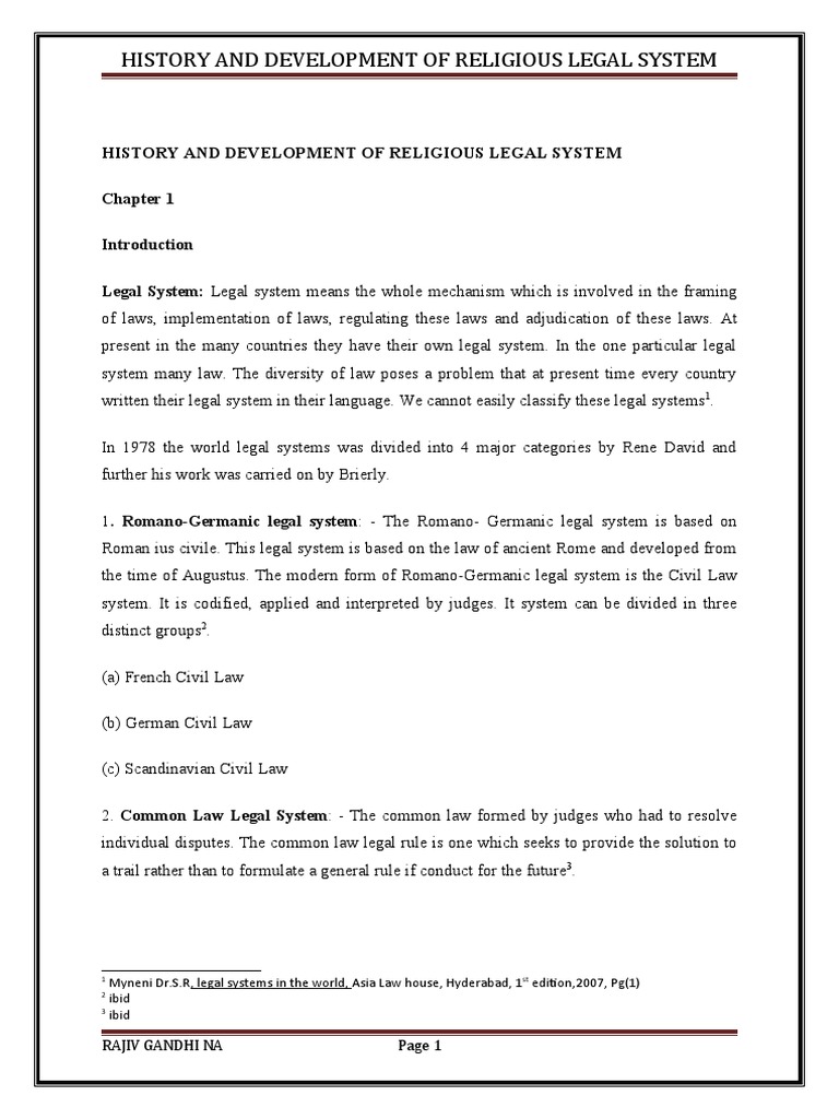 History and Development of Religious Legal System | PDF | Sharia ...