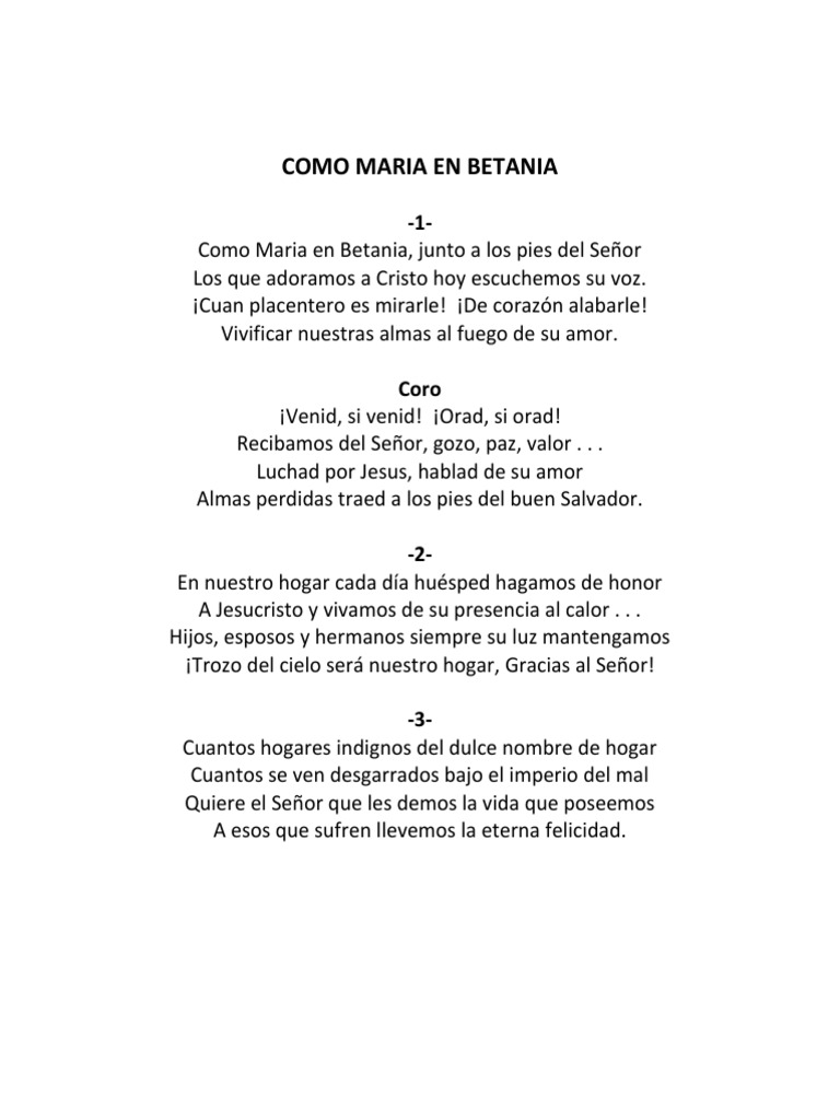 Como Maria en Betania | PDF