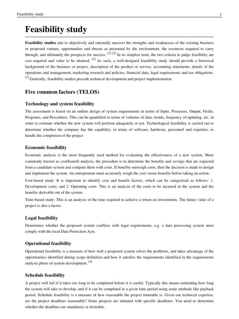 Feasibility Study | PDF | Feasibility Study | Business