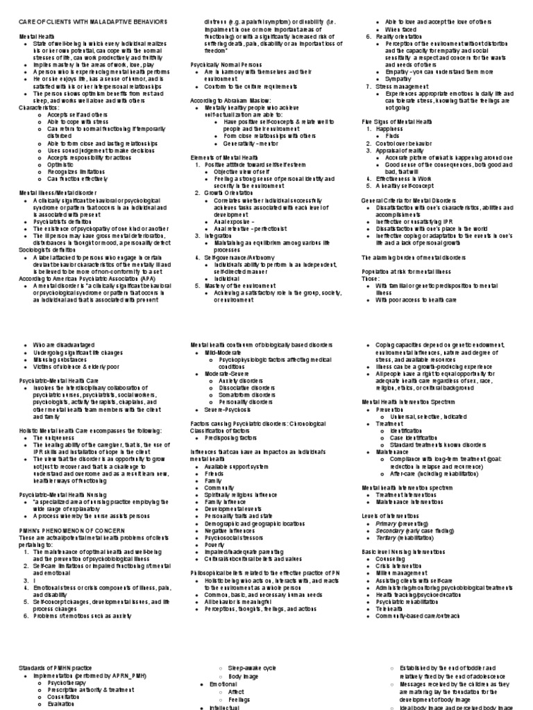 Care Of Clients With Maladaptive Behaviors Download Free Pdf Mental Disorder Id