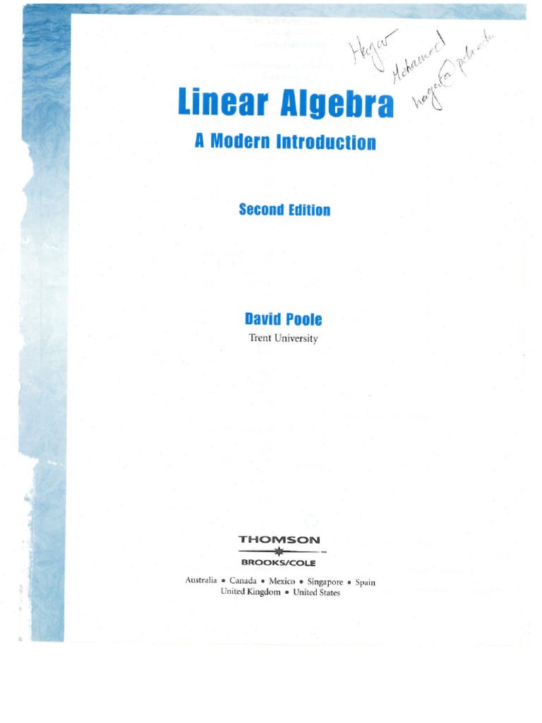 Pub - Linear Algebra A Modern Introduction PDF | PDF