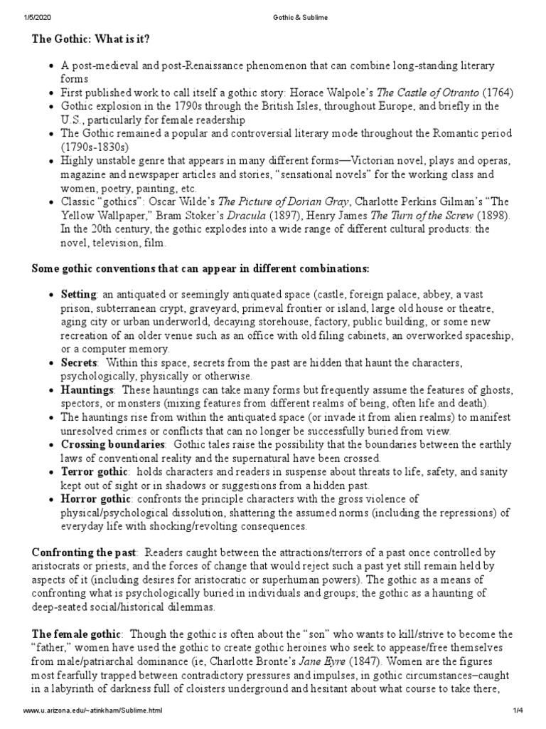 Gothic & Sublime | PDF | Gothic Fiction