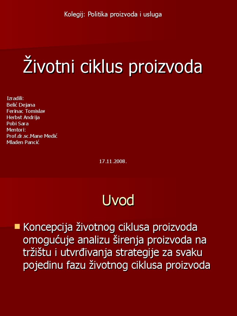 11 Zivotni Ciklus Proizvoda | PDF