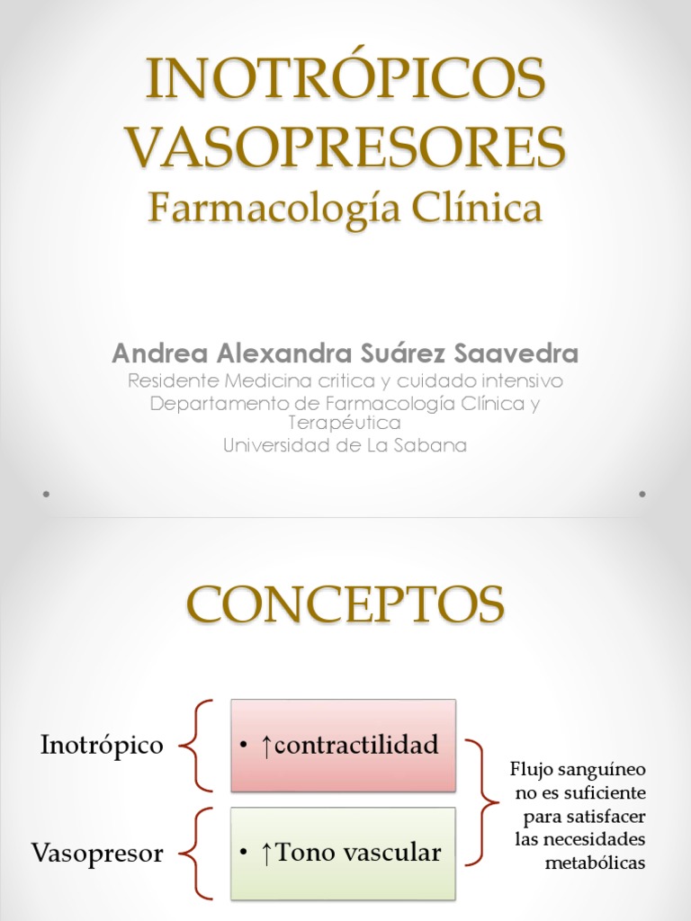Vasopresores e Inotropicos | PDF | Norepinefrina | Transducción de señales
