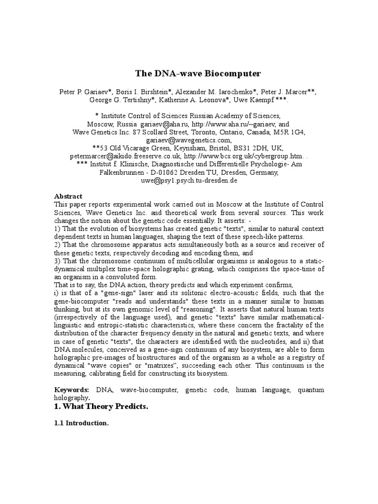 Dna Wave | PDF | Holography | Quantum Mechanics