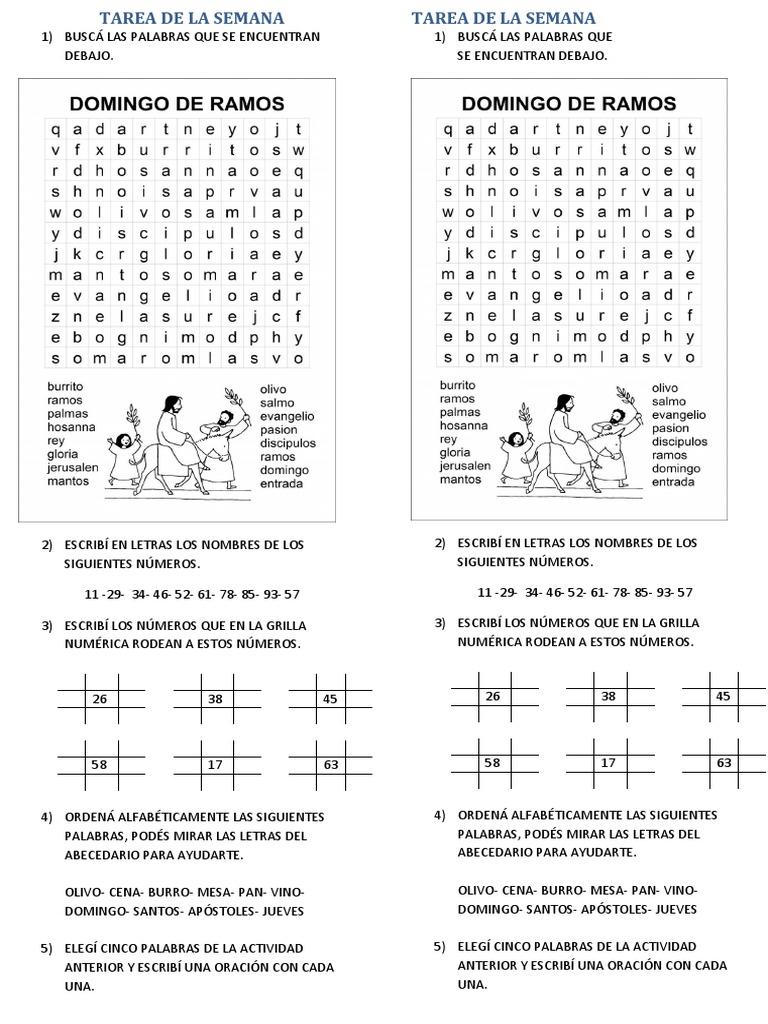 Tareas Semanales para Segundo Grado | PDF