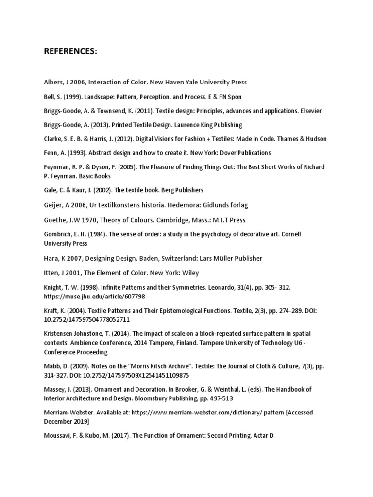 REFERENCES | PDF | Aesthetics