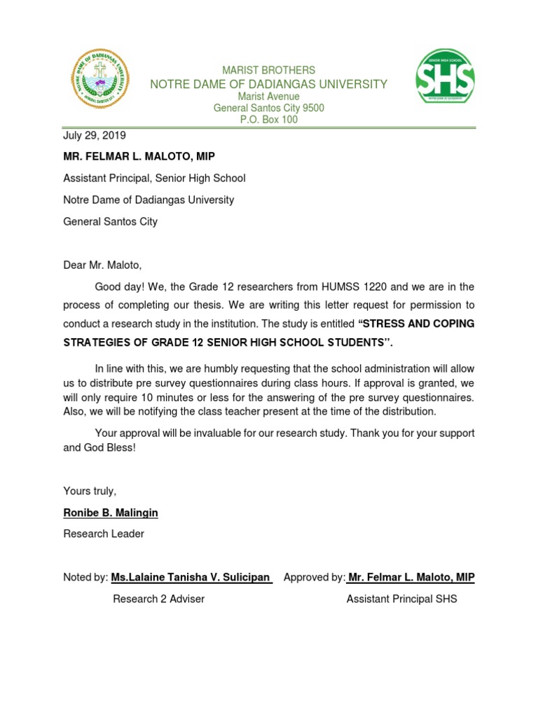 Principal Letter | PDF