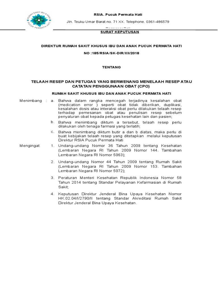 SK Telaah Resep | PDF