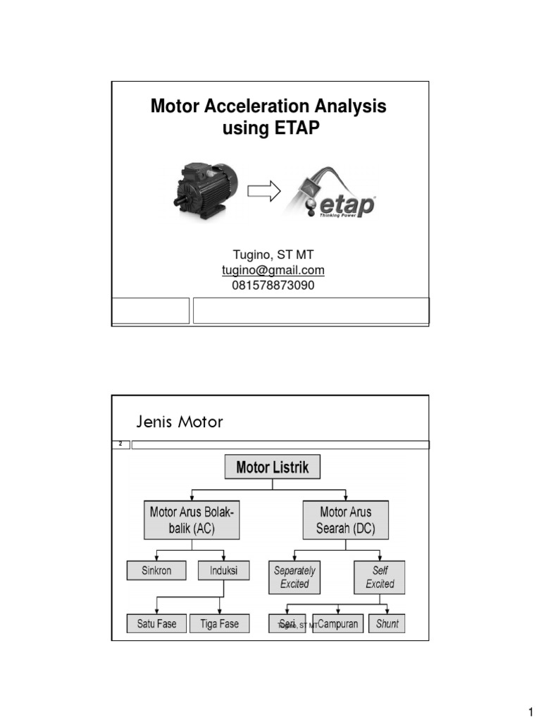 8 Motor Acceleration Analysis Using ETAP | PDF