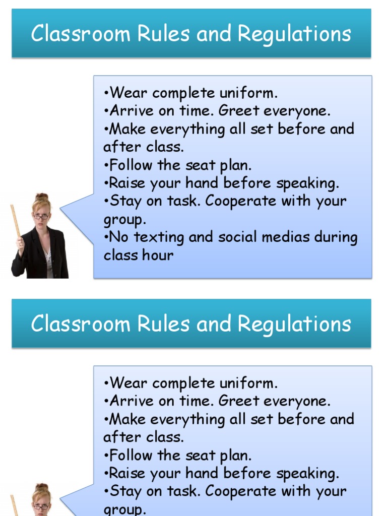 Classroom Rules and Regulations Overview | PDF
