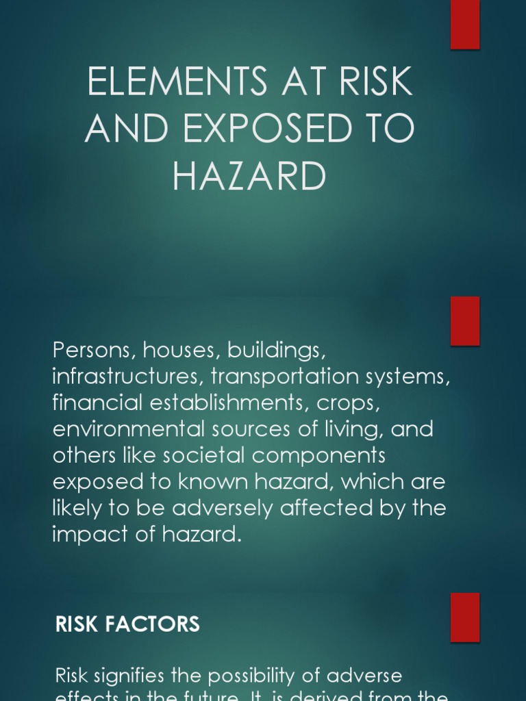 Elements at Risk and Exposed To Hazard | PDF