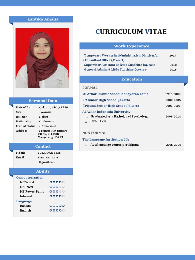 CV Lantika Amalia | PDF