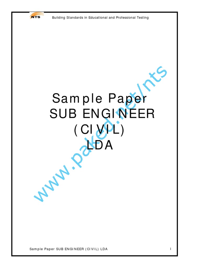 Sub Engineer Test Model Paper | PDF | Glasses | Teaching Mathematics