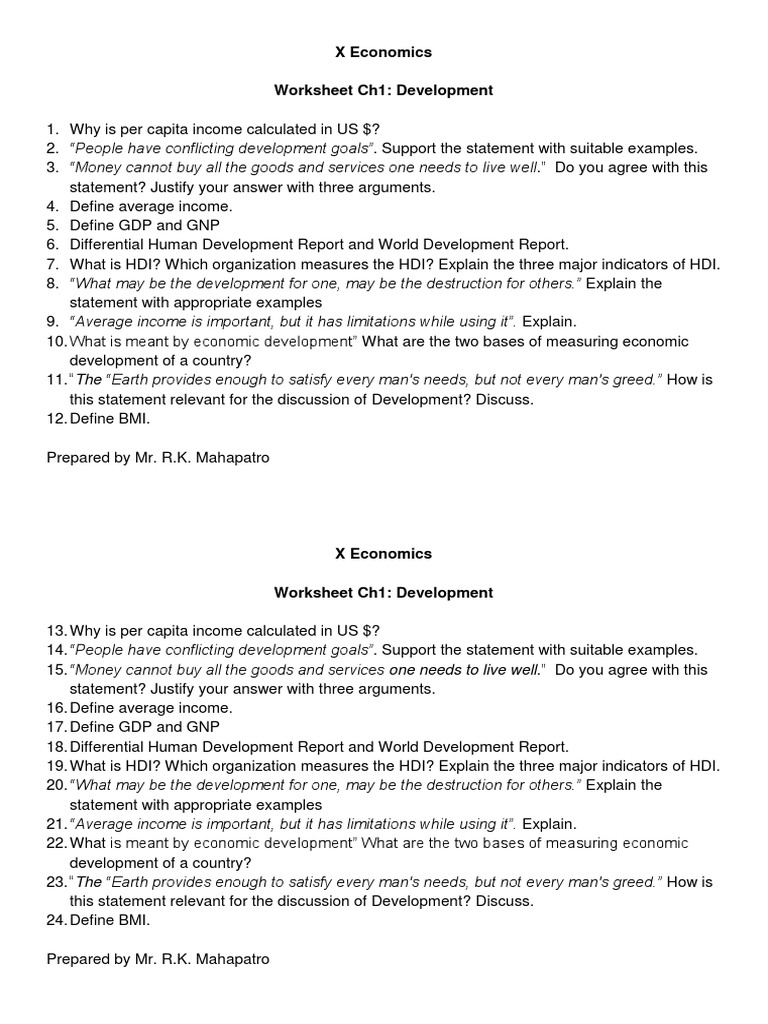 Key Concepts in Economic Development | PDF | Social Science