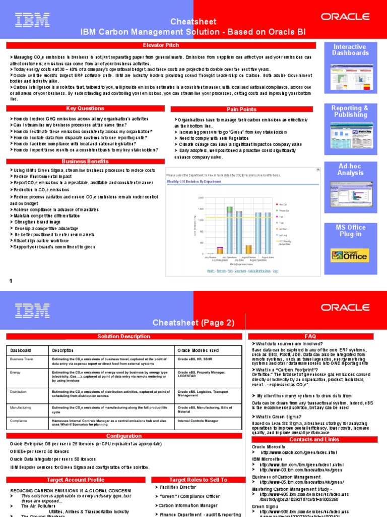 IBM Carbon Management Solution Cheatsheet IBM Final | PDF | Low Carbon ...