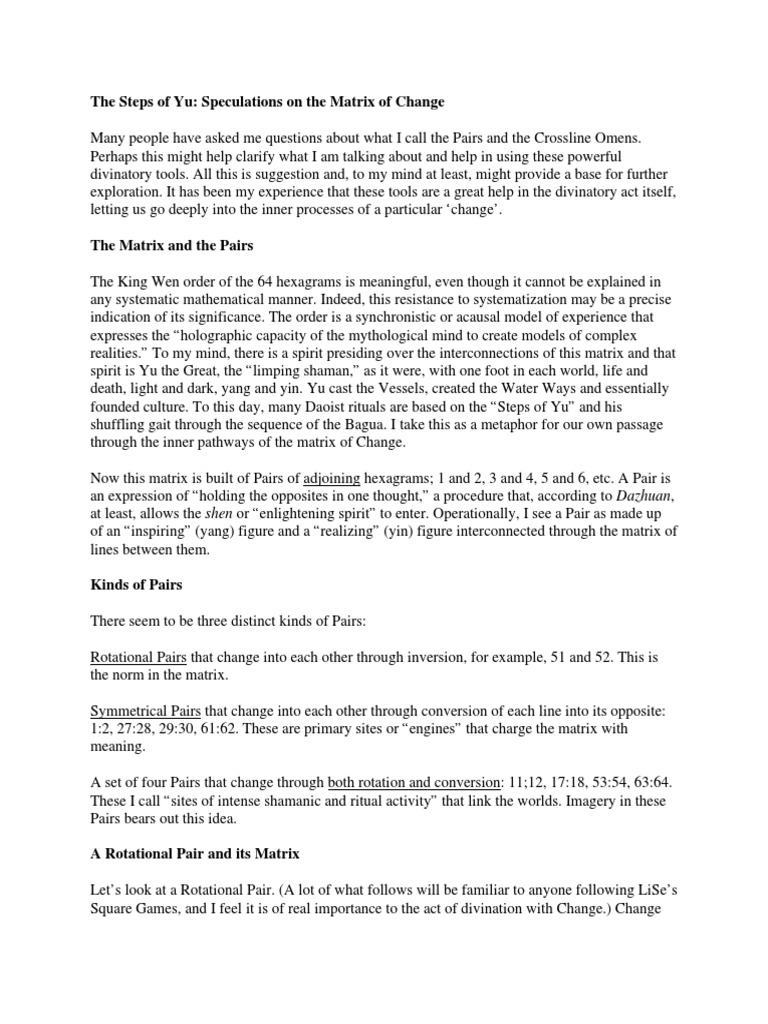 Stephen Karcher - The Steps of Yu, Speculations On The Matrix of Change ...