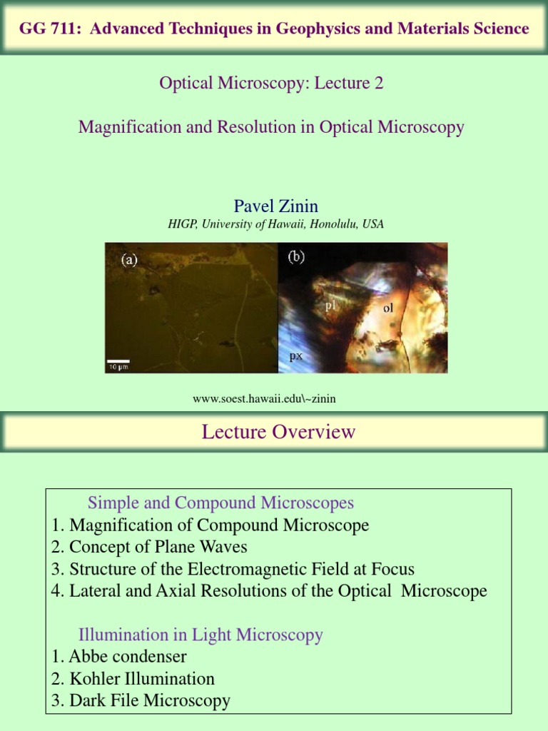 GG711 Microscopy 02 WaveOptics | PDF | Angular Resolution | Waves
